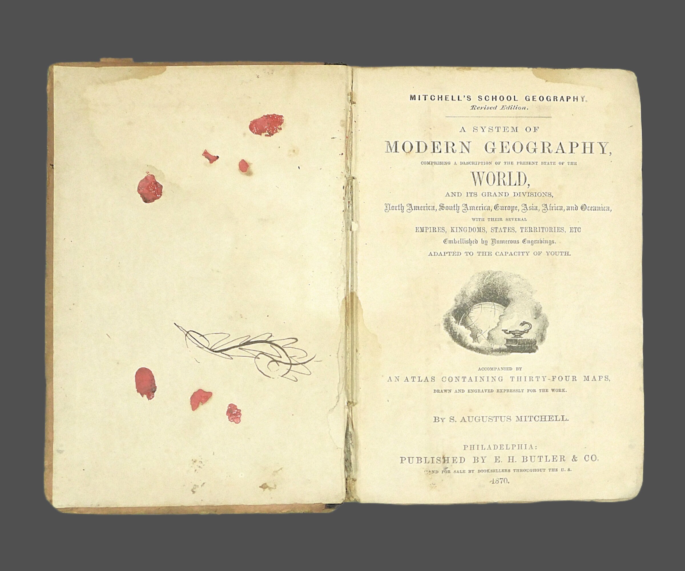 Antique 1870 Book Mitchell's School Geography A System of Modern ...