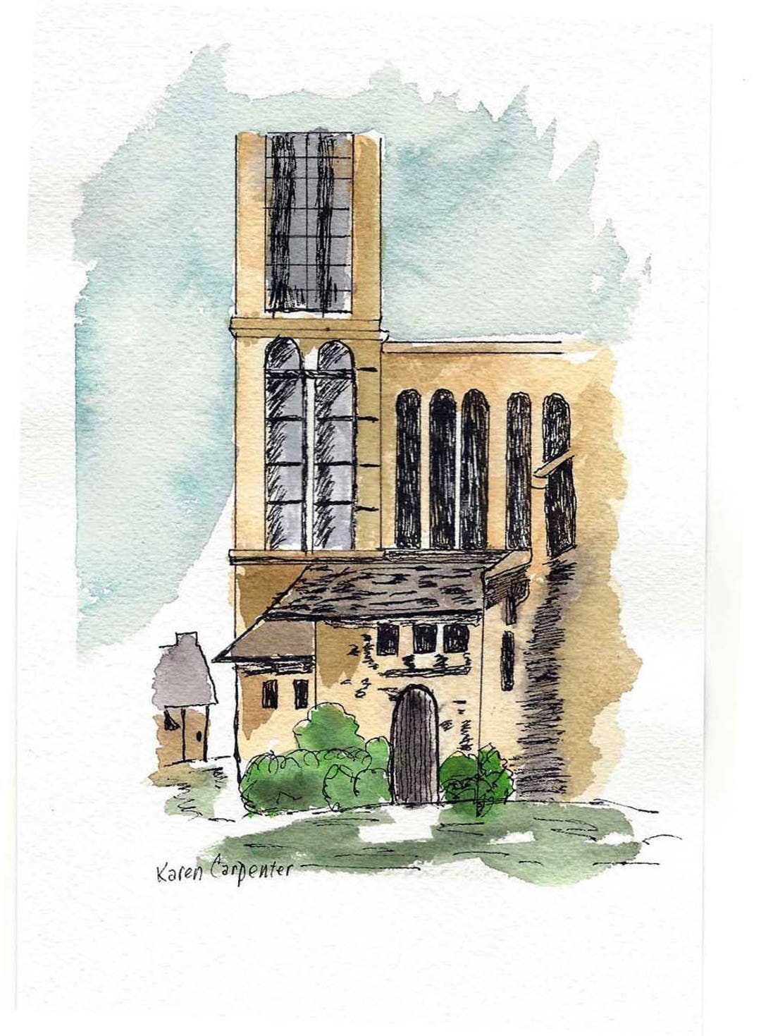 Original Pen and Ink With Watercolor Wash Painting - Urban Sketching ...