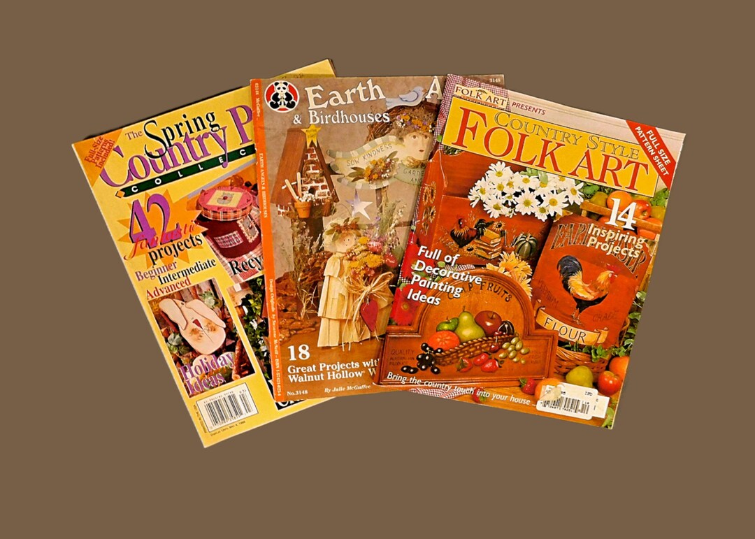 3 Vintage Booklets - Country Style Folk Art, the Spring Country Project ...