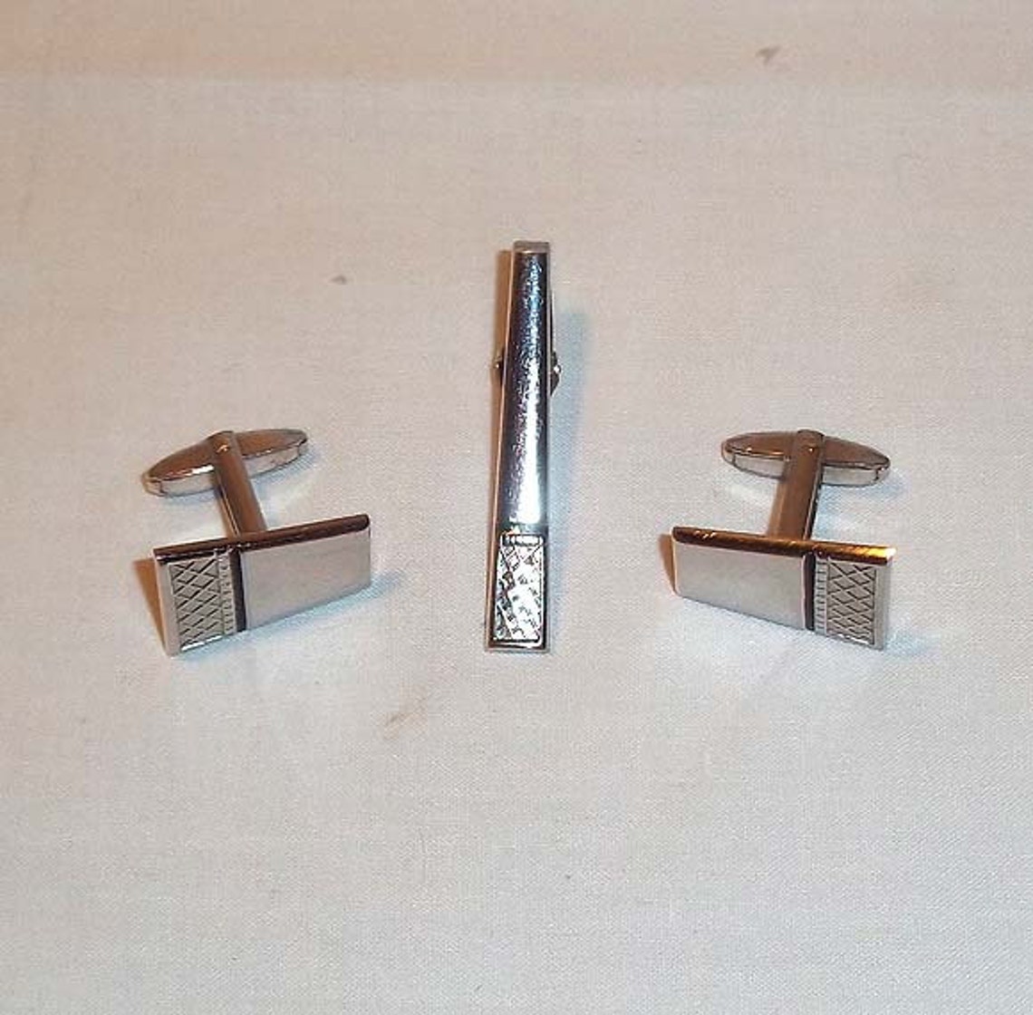 Vintage Pair of Foster Men's Cuff Links and Matching Tie - Etsy