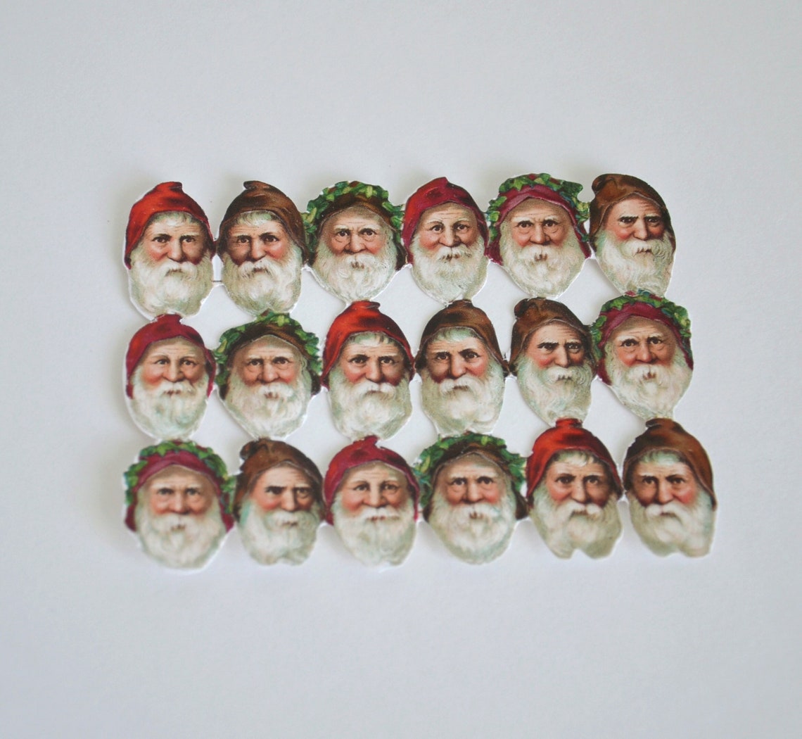 Die-cut Scrap/ Santa Head/ Embossed Die Cut - Etsy