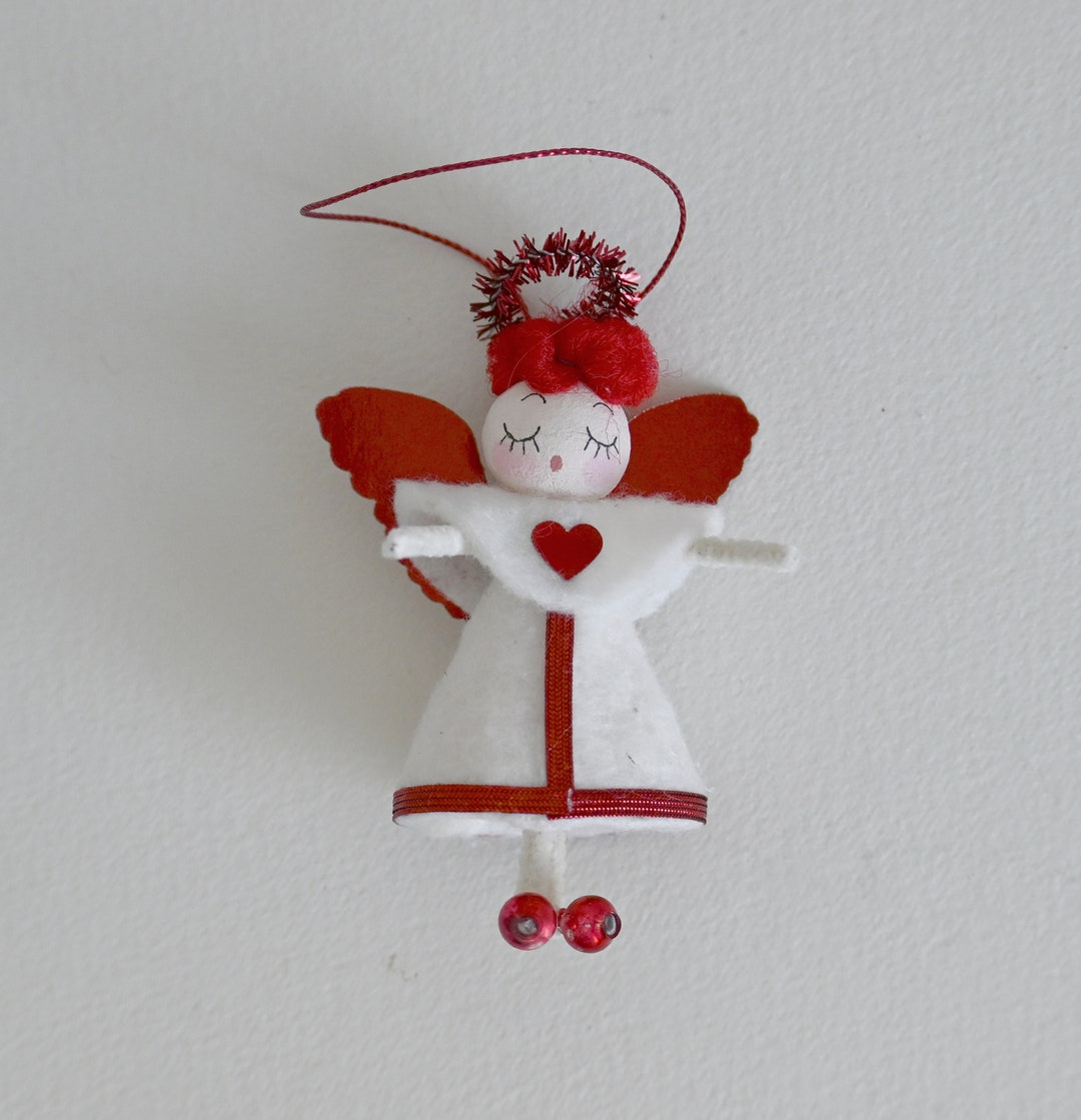 Spun Cotton Angel / Valentine's Ornament / Retro Style Ornaments - Etsy