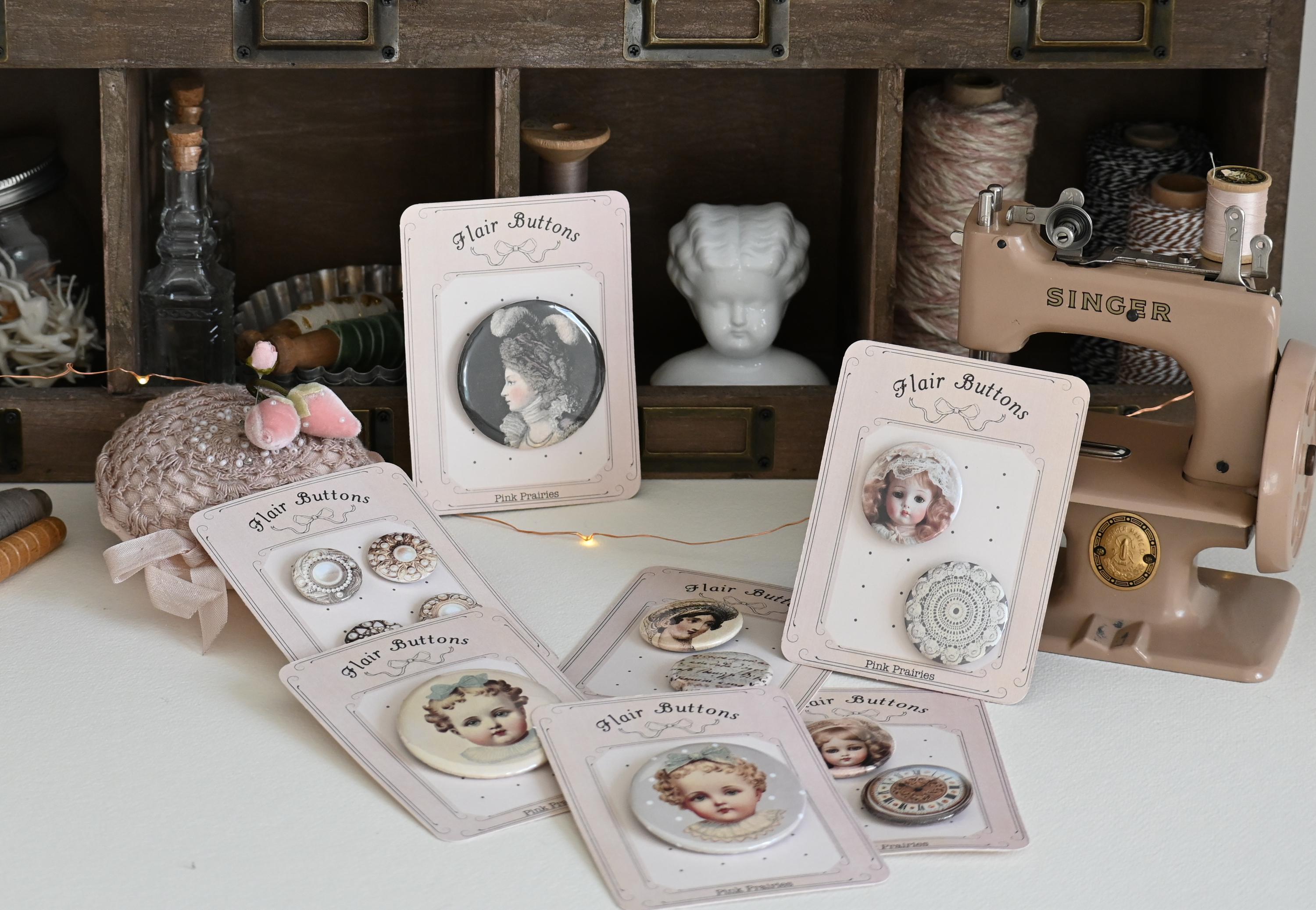 Flair Buttons/ Vintage Images Buttons - Etsy