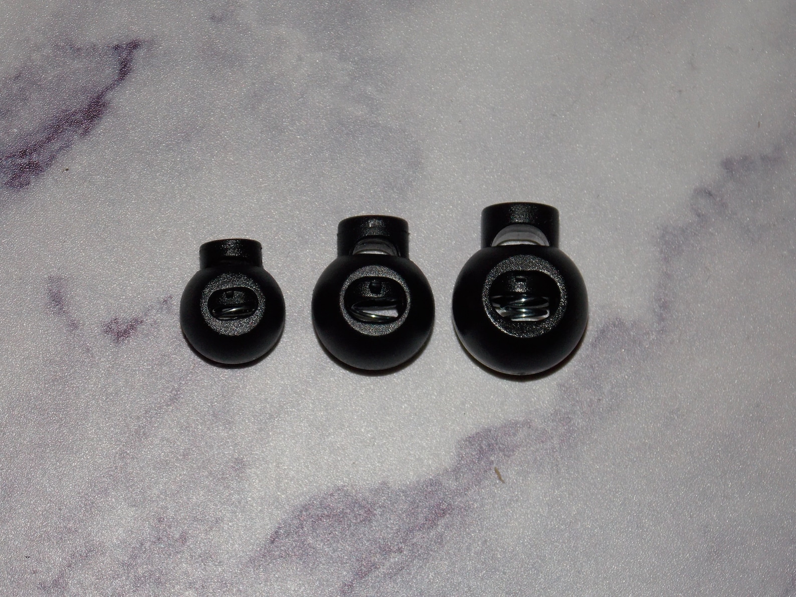 Black One Hole Cord Locks Single Hole Round Spring Loaded Great for ...