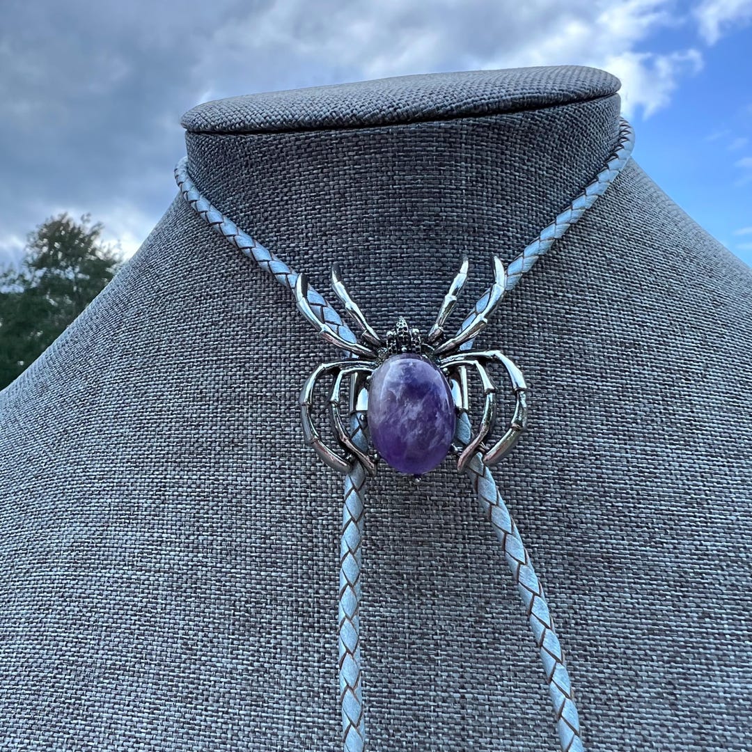 Amethyst Stone Spider Bolo Statement Piece Large Yall'ternative Cowboy ...