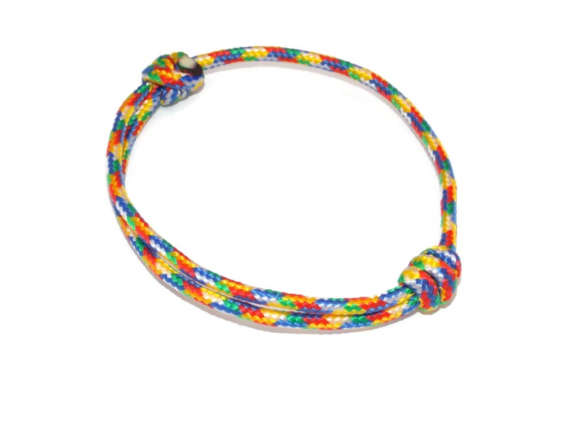 Autism Awareness Ribbon Color Mix Slider Bracelet Simple Rope - Etsy