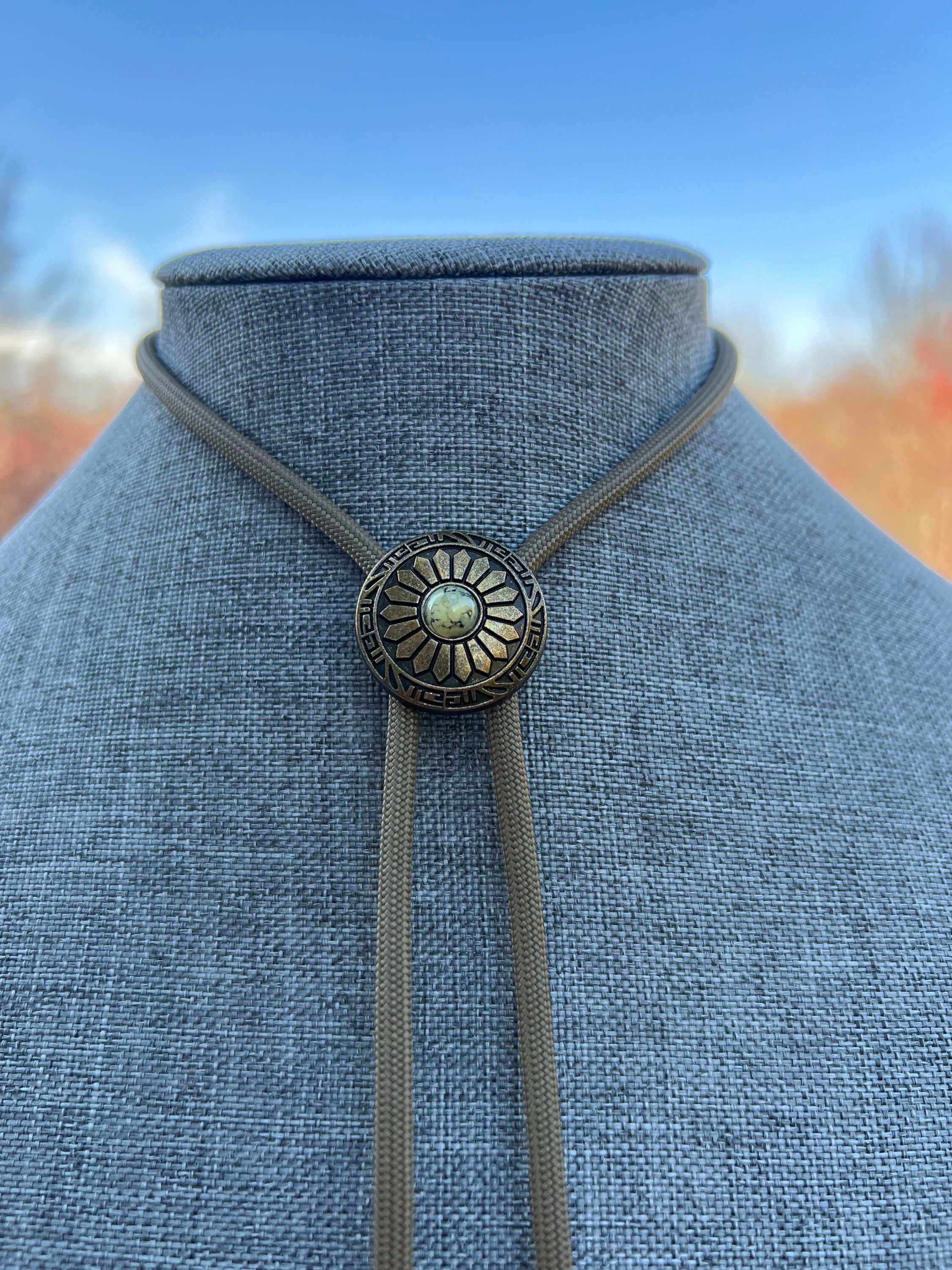 Bronze With Small Stone Bolo Tie Necklace Yall'ternative Americana ...