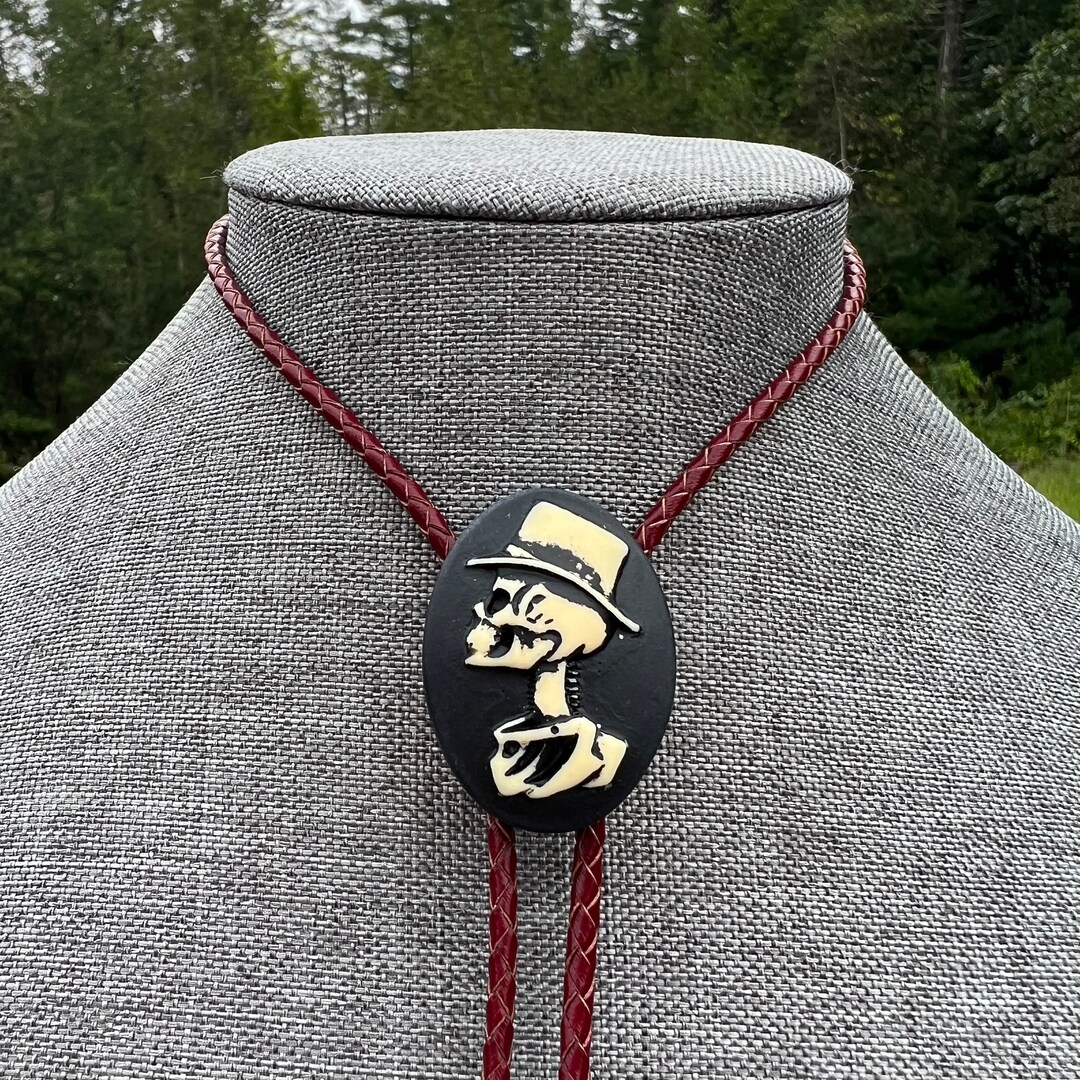 Rockabilly Skull in a Top Hat Bolo Tie Yall'ternative Glam - Etsy