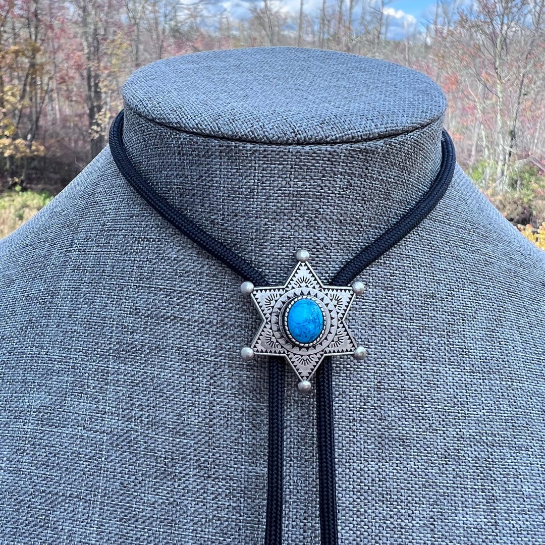 Sheriff Badge Retro Inspired Bolo Southwest Tie Necklace Americana Yall ...