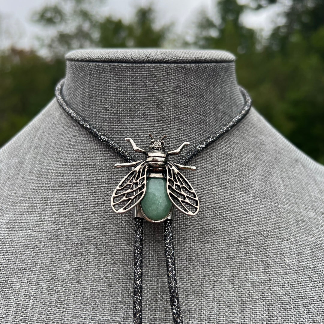 Aventurine Stone Firefly Bolo Statement Piece Large Rhinestone - Etsy