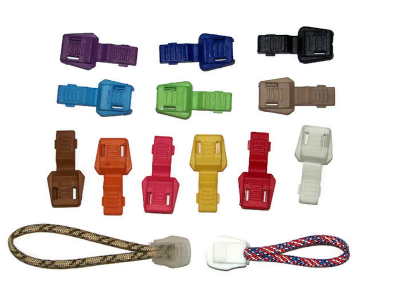 Cord End Pulls for Paracord - Parachute Cord Accessories 12 Colors ...