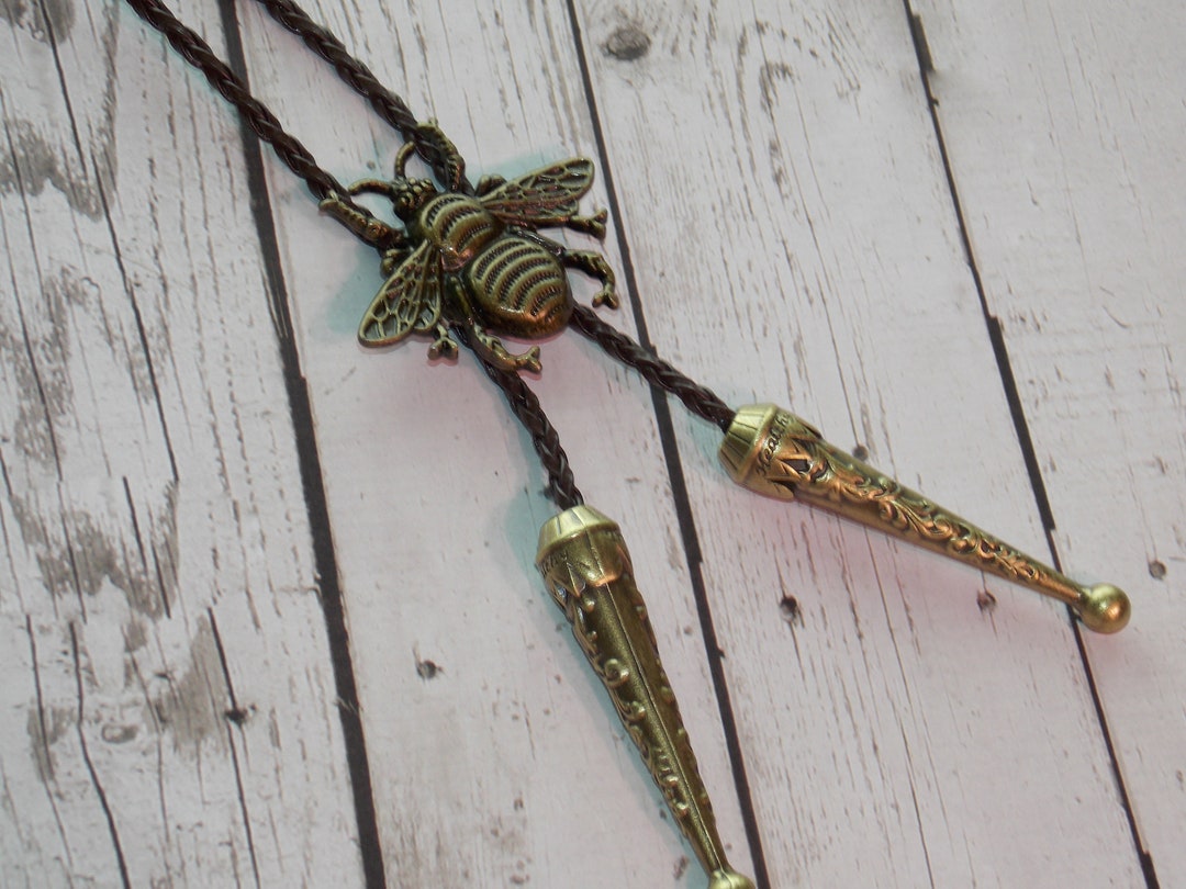 Bumble Bee Bolo Neck Tie Cord Options Leather and Vegan Alternatives ...