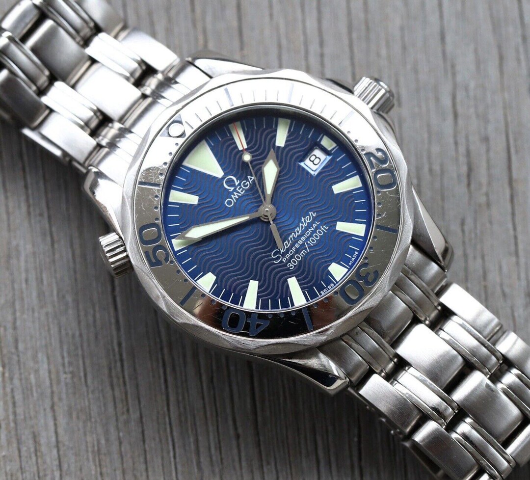 Omega Seamaster Electric Blue 36.25mm Quartz 2263.80 Stainless Steel ...