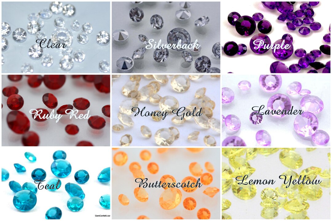6 Cups DIAMOND CONFETTI Mix of 3-4 Sizes, 5.5mm-14mm, Acrylic Diamonds ...
