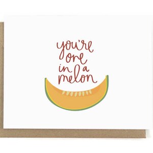 You're One in a Melon Valentines Card - Etsy