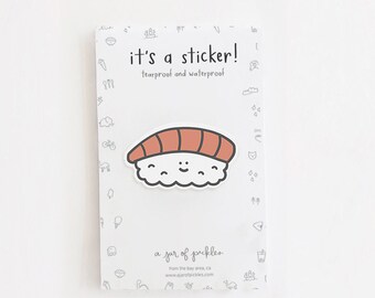 Shrimp Sushi Vinyl Sticker Cute Sushi Sticker Kawaii Nigiri Sushi ...