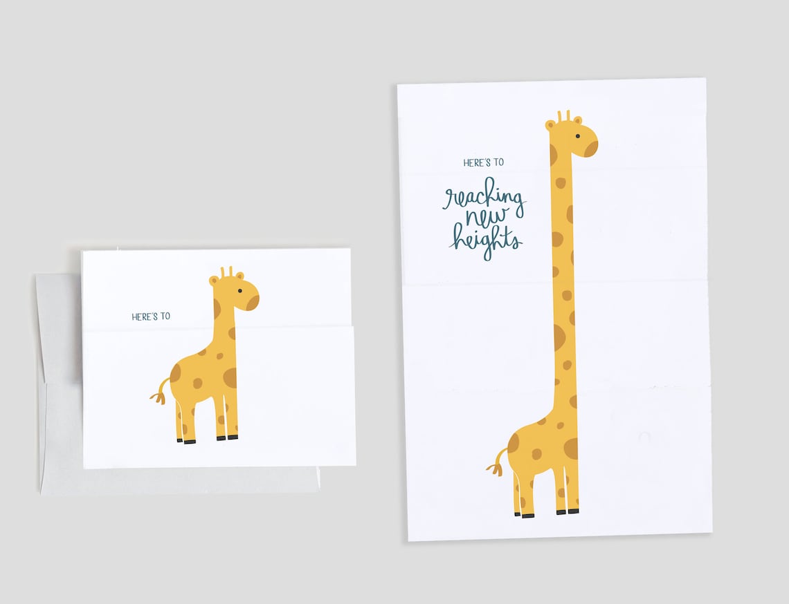 Reaching New Heights Expandable Giraffe Card | Etsy