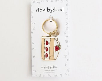Rainbow Cake Keychain // Polymer Clay Food // Miniature Food | Etsy