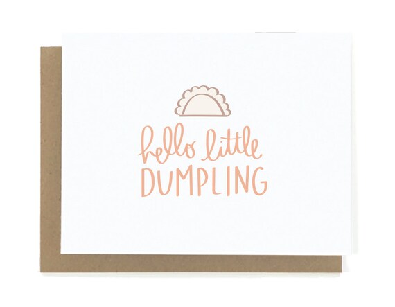 Hello Little Dumpling Congrats Baby Card | Etsy