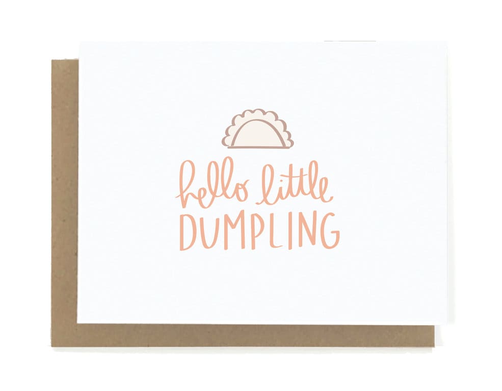 Hello Little Dumpling Congrats Baby Card | Etsy