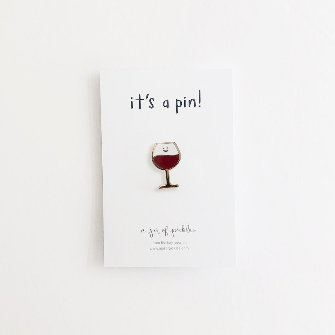 Wine Glass Pin - Etsy