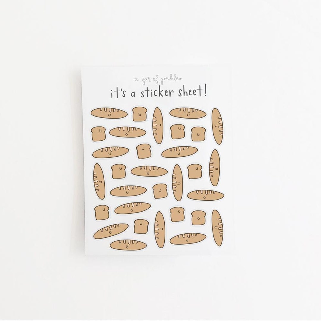Mini Bread Clear Sticker Sheet - Etsy