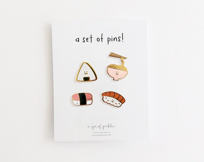 Tokyo Japanese Food Pin Set of 4 - Etsy
