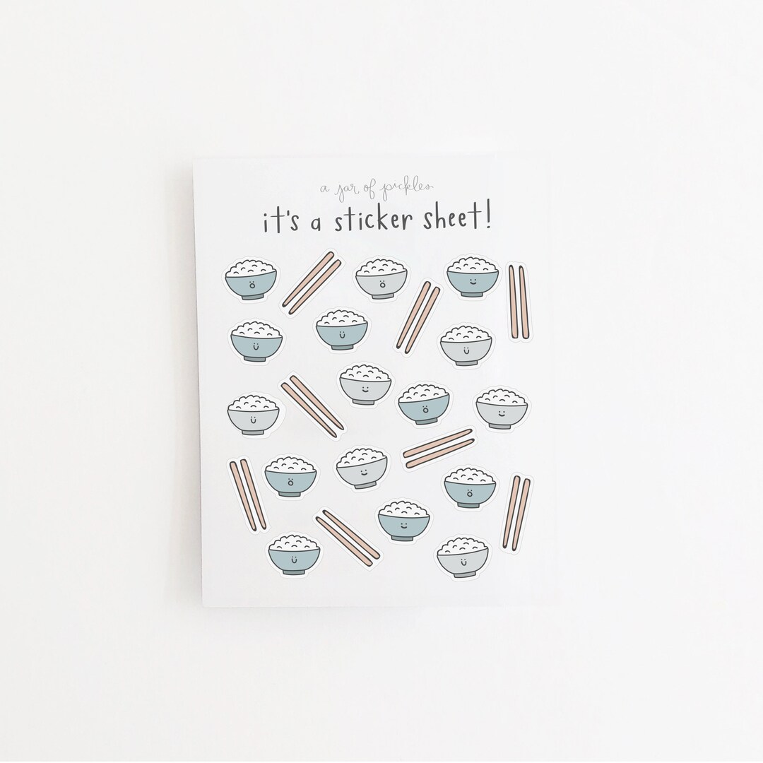 Mini Rice Clear Sticker Sheet - Etsy