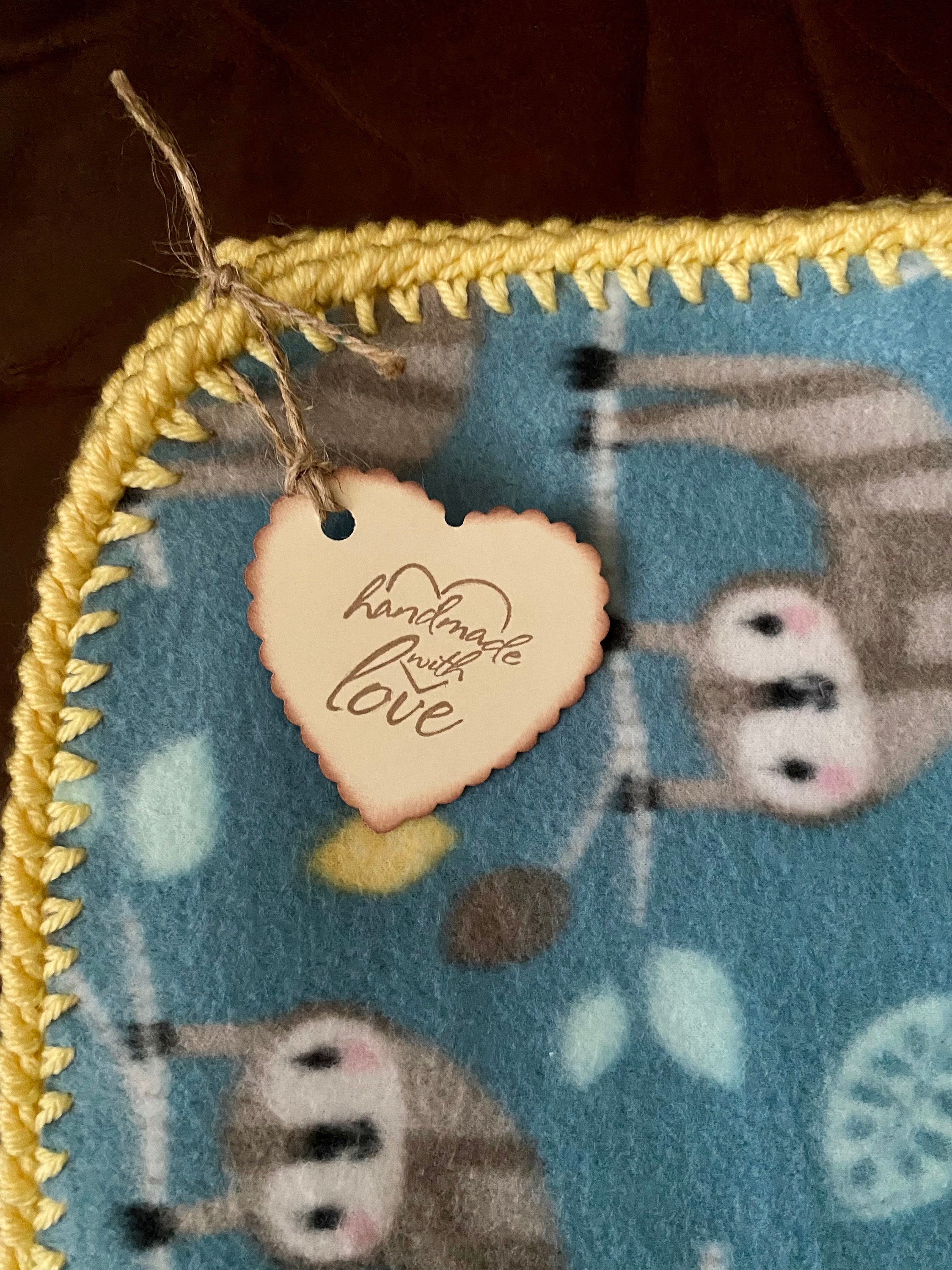 Sloth Blanket With Crochet Edging / Baby Toddler Single Fleece / Child ...