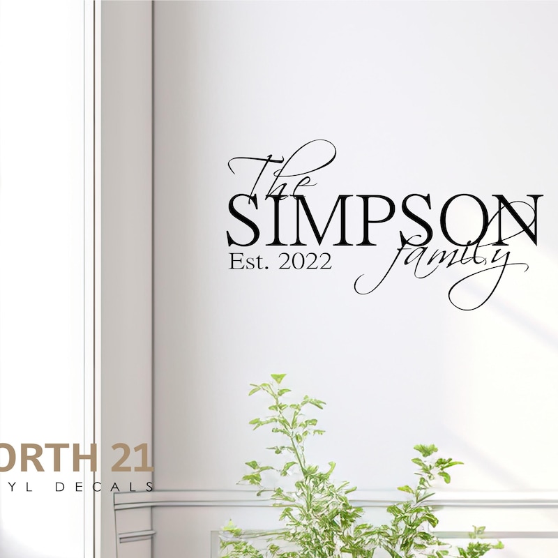 Last Name Wall Decal - Etsy