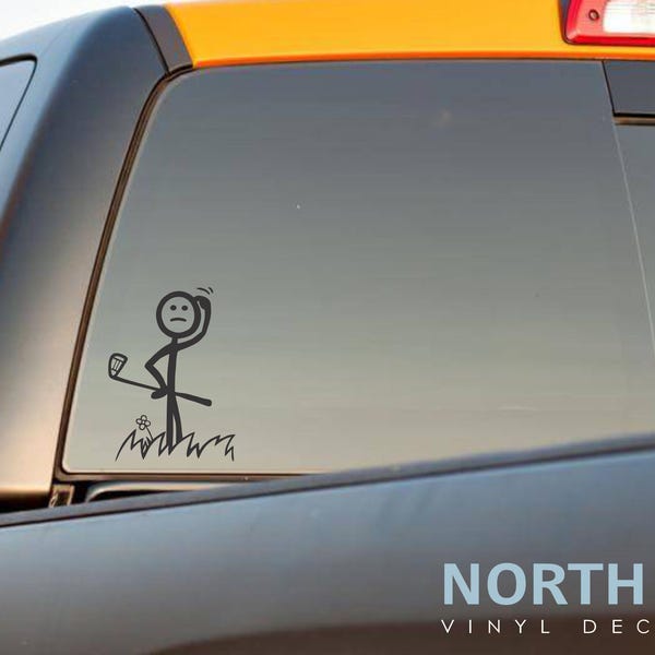 Stick Man Golfer Decal - Etsy