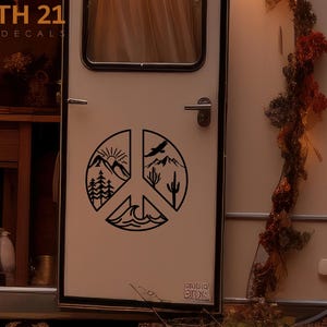 Peace Car Decal, Elemental Peace Symbol Car Decal, Earth Elements Car ...