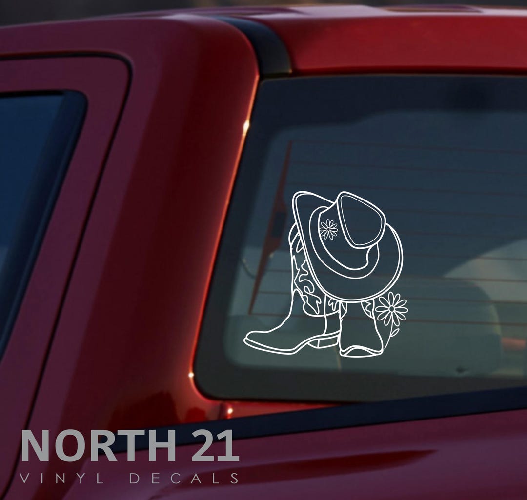 Cowgirl Boots Decal, Cowgirl Car Decal, Country Girl Decal, Cowboy ...