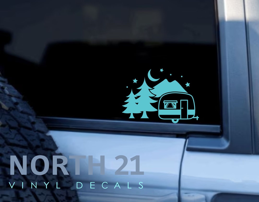 Camping Car Decal, Camping in the Wild Decal, Wilderness Car Decal, Car ...