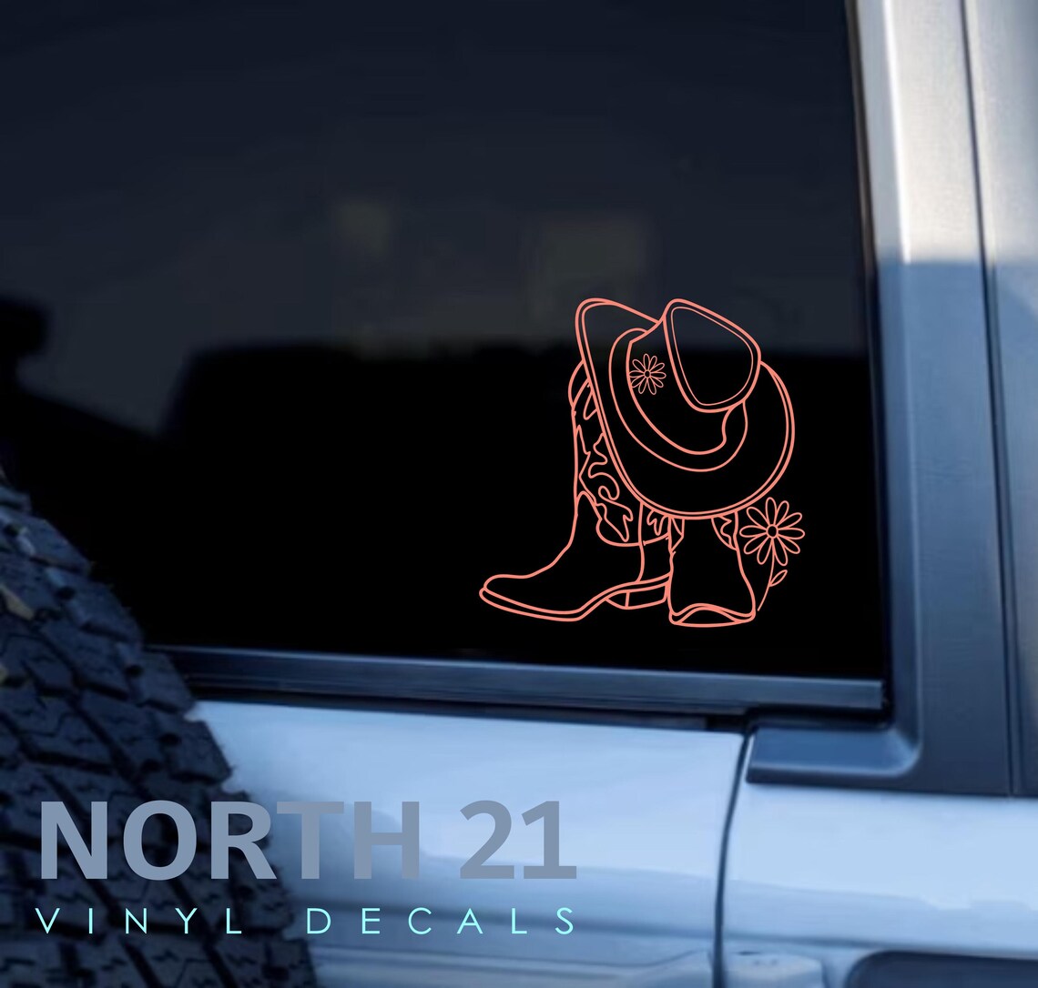 Cowgirl Boots Decal, Cowgirl Car Decal, Country Girl Decal, Cowboy ...