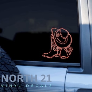 Cowgirl Boots Decal, Cowgirl Car Decal, Country Girl Decal, Cowboy ...