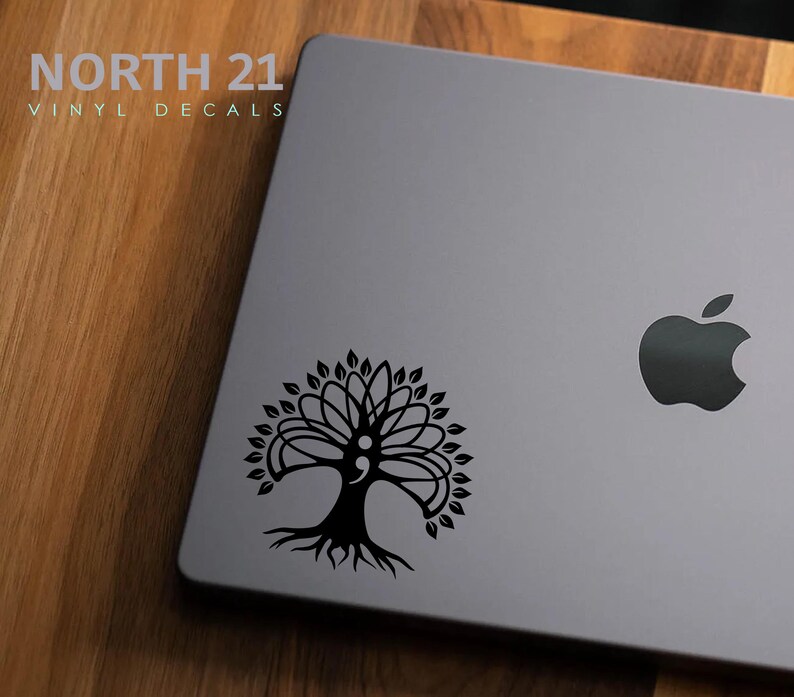 Semi Colon Decal - Tree of Hope Decal - Mental Health Awareness Decal ...