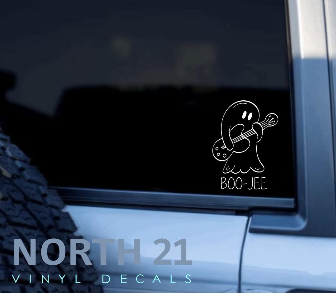 Cute Ghost Car Decal, BOO-JEE Ghost Window Sticker, Vinyl Car Sticker ...