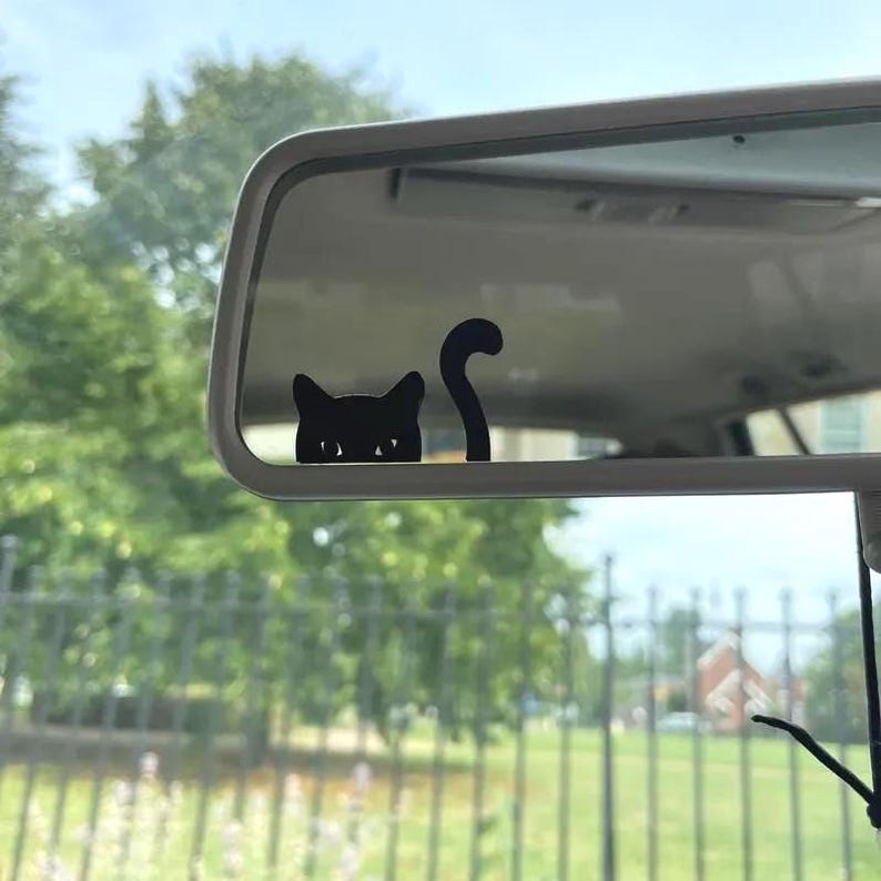 Calcomanía de huevo de Pascua de gato - Calcomanía de gato que mira ...