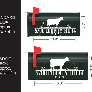 Rural Mailbox Decal, Cow Mailbox Decal, Custom Farm Mailbox Sticker ...