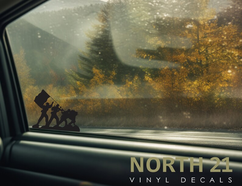 Marines Car Decal, Iwo Jima Flag Decal, Soldier SUV Decals, Truck ...