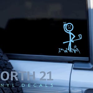 Stickman Golfer Car Decal, Stickman Lost Golf Ball Decal, Car Decal ...