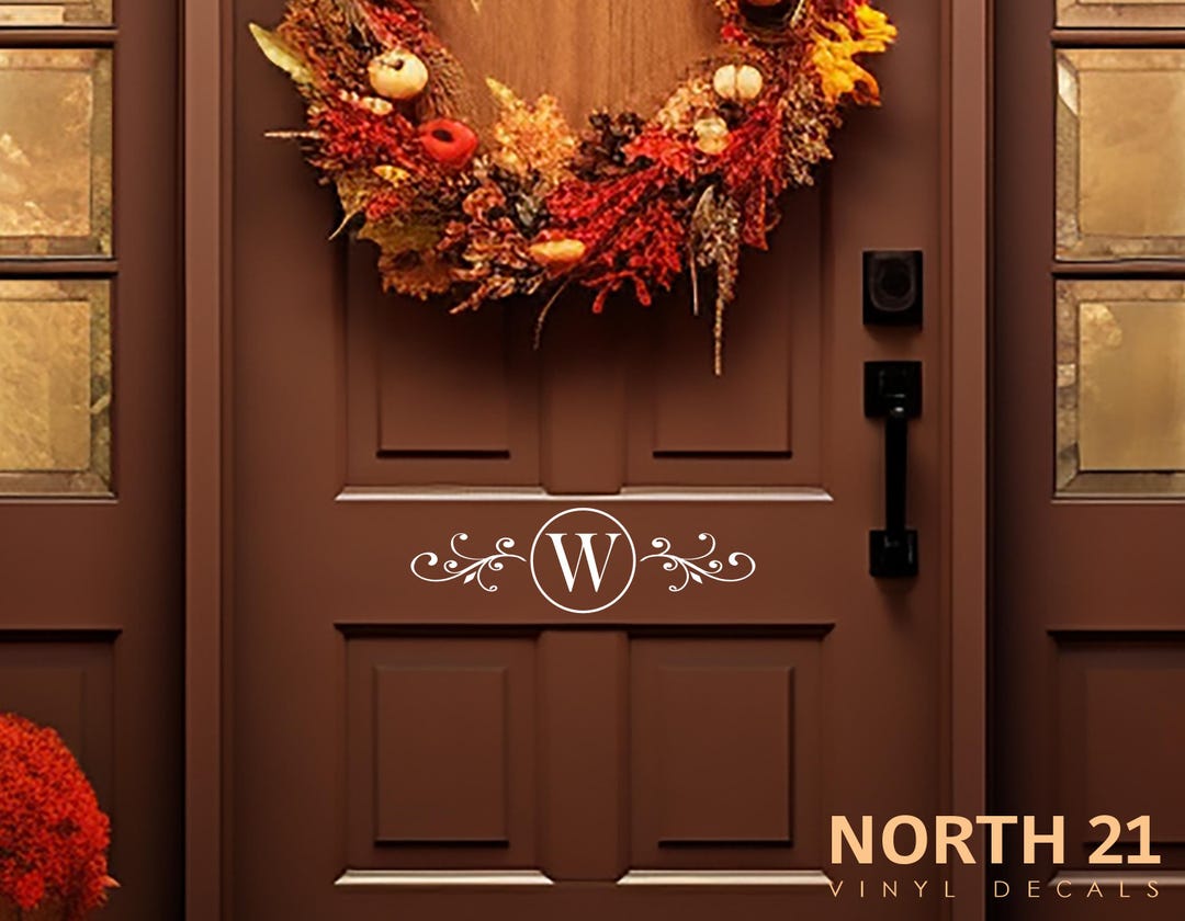 Front Door Decal - Entry Way Decal - Custom Door Monogram - House Door ...