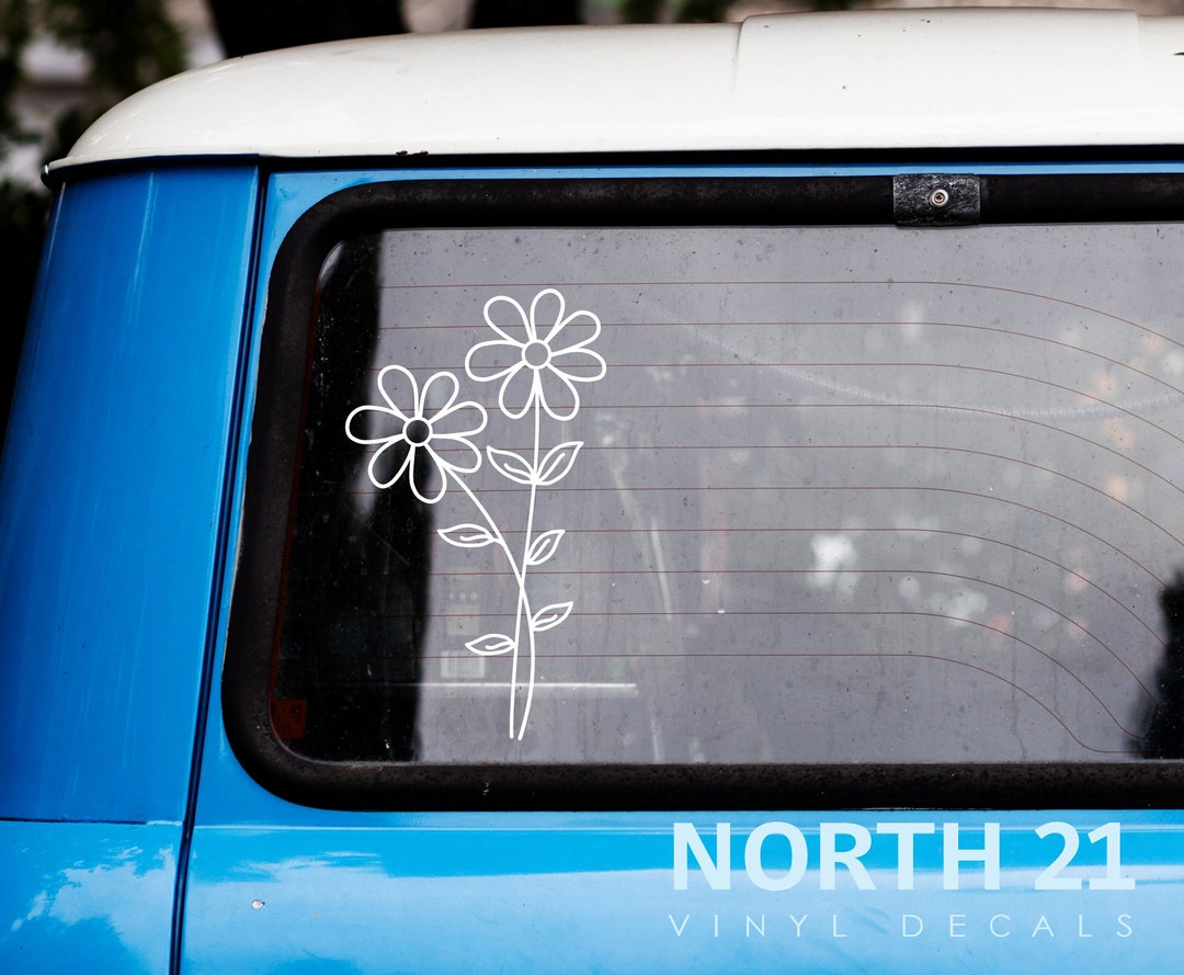 Daisy Decal, Wildflower Boho Decal, Wildflower Sticker, Car Decal ...