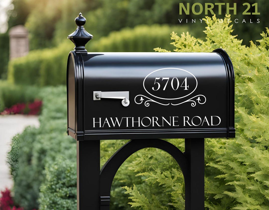 Farmhouse Mailbox Decal, Mailbox Decal, Customized Mailbox Stickers ...