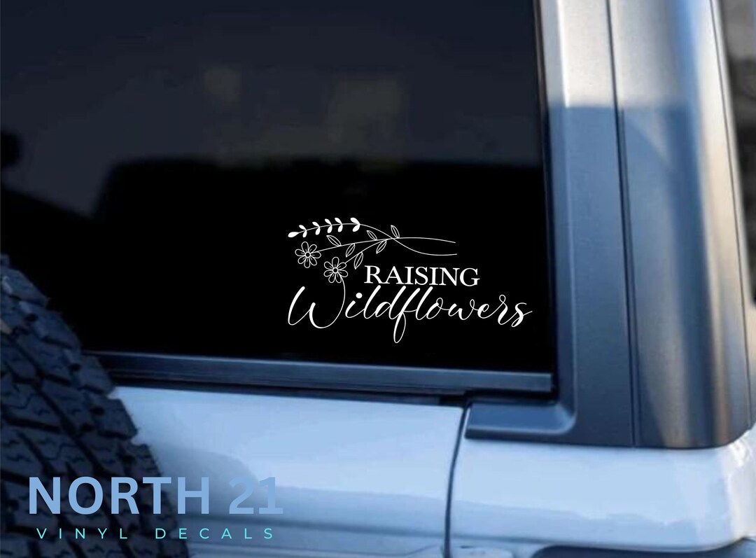 Wildflowers Car Decal, Raising Wildflowers Stickers, Wildflower Boho ...
