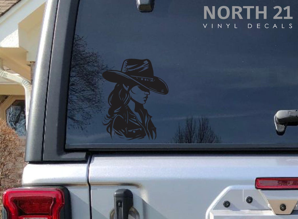 Cowgirl Truck Decal, Country Girl Car Decal, Offroad Vehicle Western ...