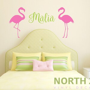 Flamingo Name Wall Decal - Nursery Wall Decals - Girls Name Wall Decor ...