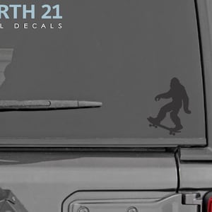 Bigfoot Skateboarding Car Decal, Easter Egg SUV Decal, Skateboarding ...