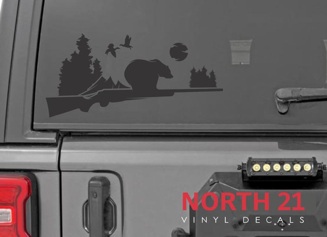 Hunting Decal for Truck SUV Trailer, Car Decal, Bear Hunting Car Decal ...